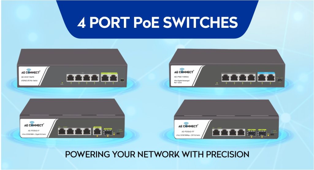 4 Port PoE Switch – Gigabit Unmanaged for Reliable Networks