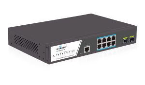 8 Port Managed PoE Switch - 8 PoE+ & 2 SFP, 150 W Power