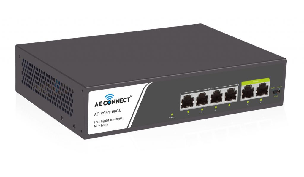 24 port PoE switch - 24×10/100 PoE+, 250 W, 2 SFP uplinks