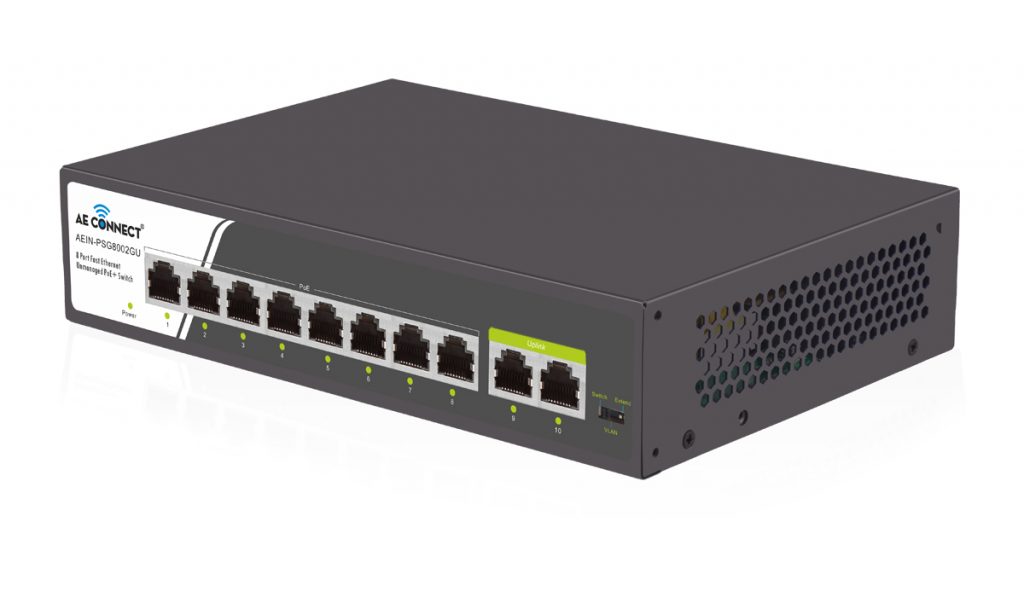 8 Port PoE Switch | Fast Ethernet with Gigabit Uplinks
