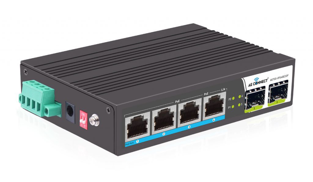4 Port Industrial Switch | Gigabit Unmanaged PoE AE700-IPS4GE2GF