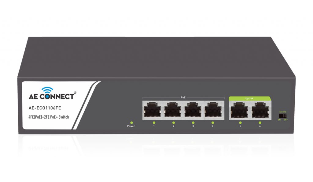 AE-PS104G-FF 4 Port PoE Switch | Gigabit Unmanaged