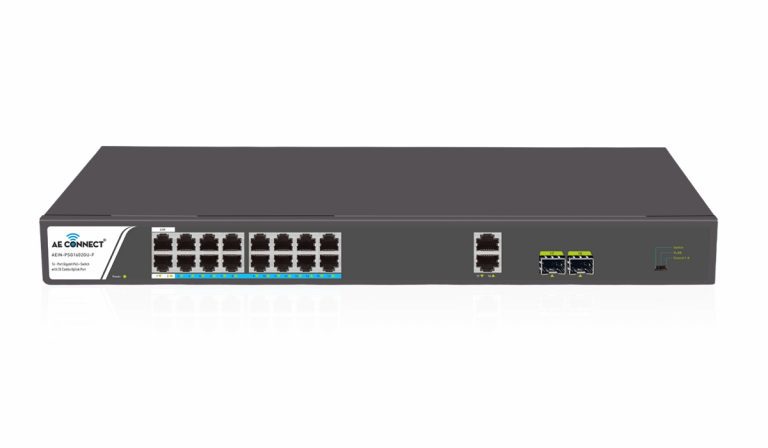 16 Port Gigabit PoE Switch with Uplinks for IP Networks